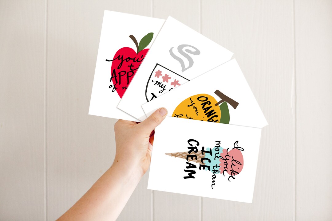 Food Pun Card Set - 5x7 Printable Card - DIY Greeting Card Friend Card ...