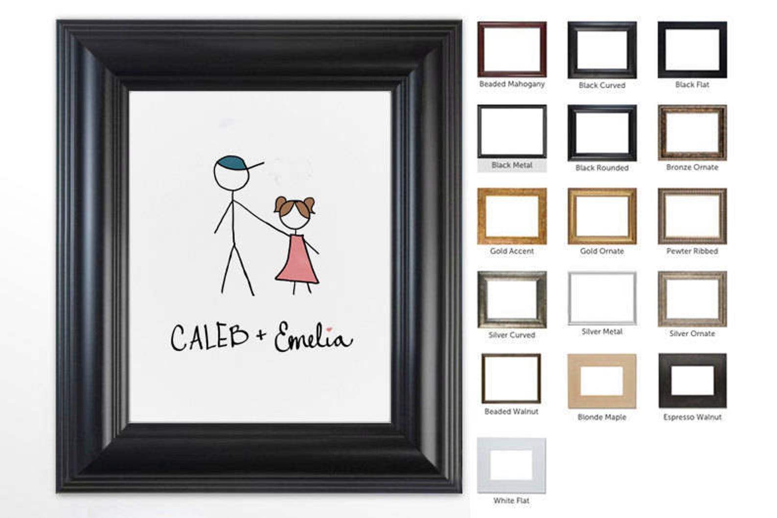 Custom Simple Stick Figure Quinceanera or Sweet 16 Portrait - Formal ...