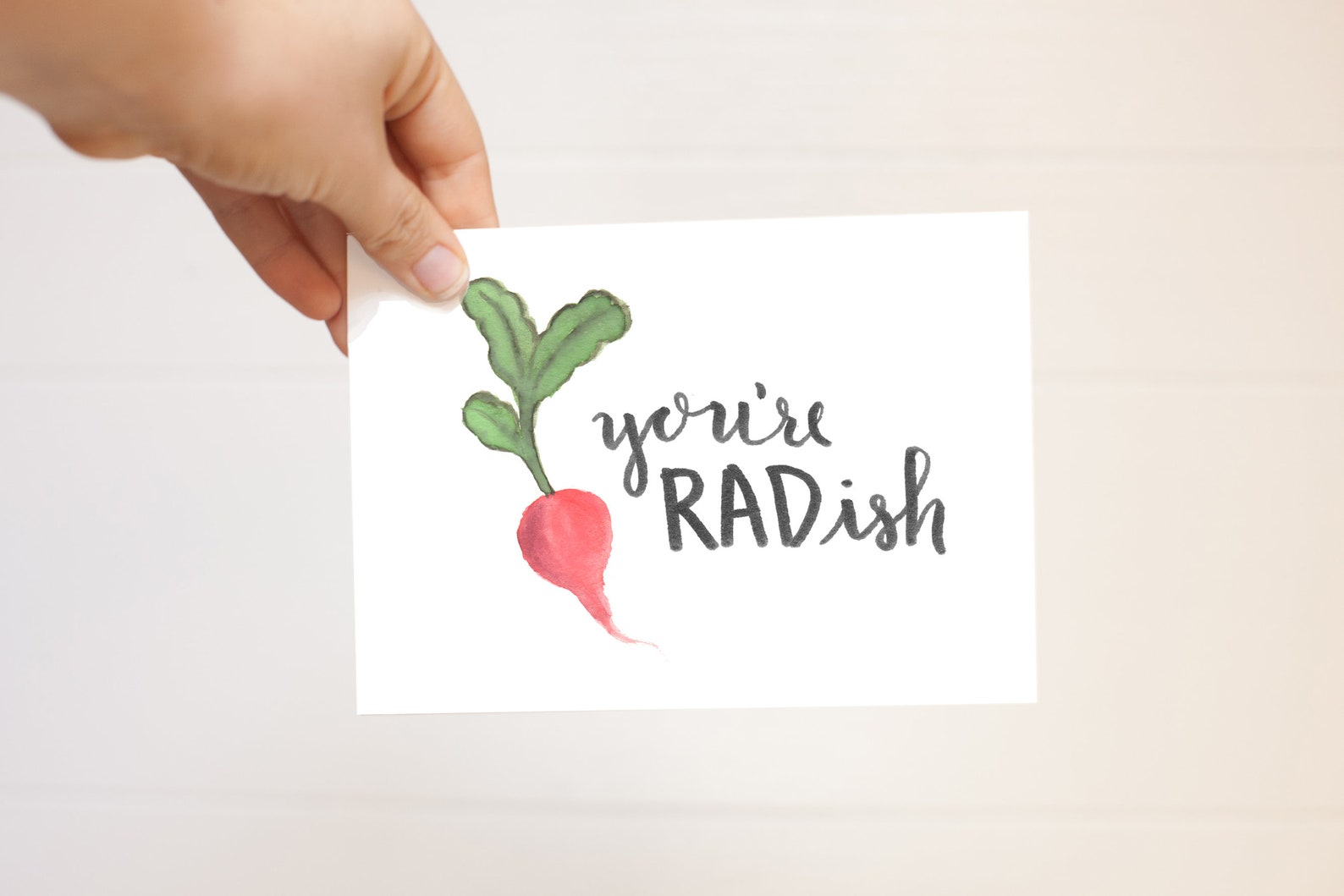 You're Radish Card - Watercolor Food Pun, Printable 5x7 (PDF) - Etsy