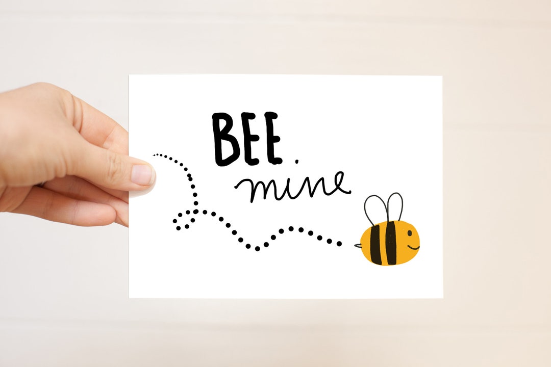 Bee Mine - 5x7 Printable Card - DIY Greeting Card Romantic Card ...