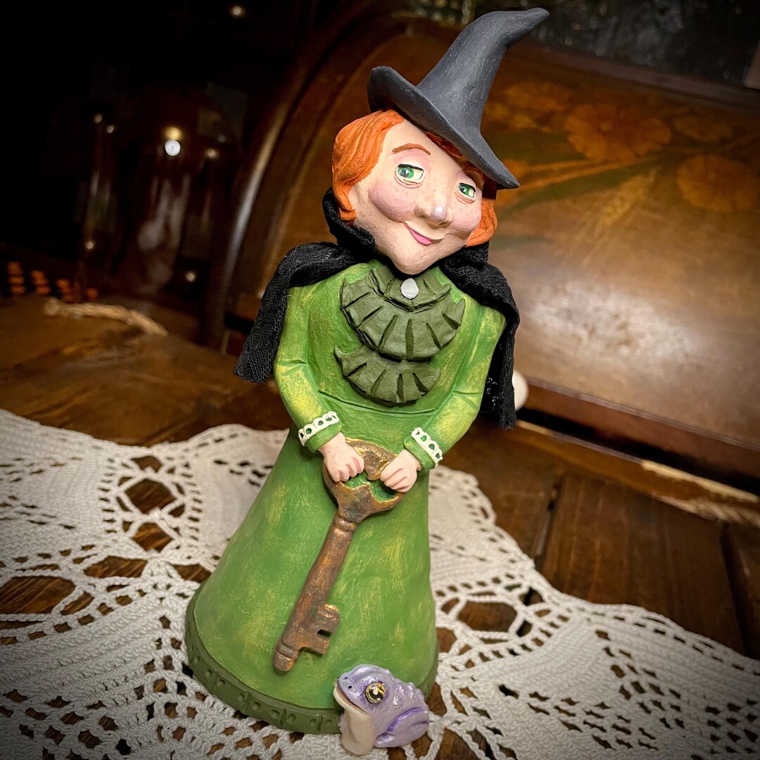 The Key Witch Figurine| Paper Clay Sculpt| OOAK Art| Folk Art| Gift ...