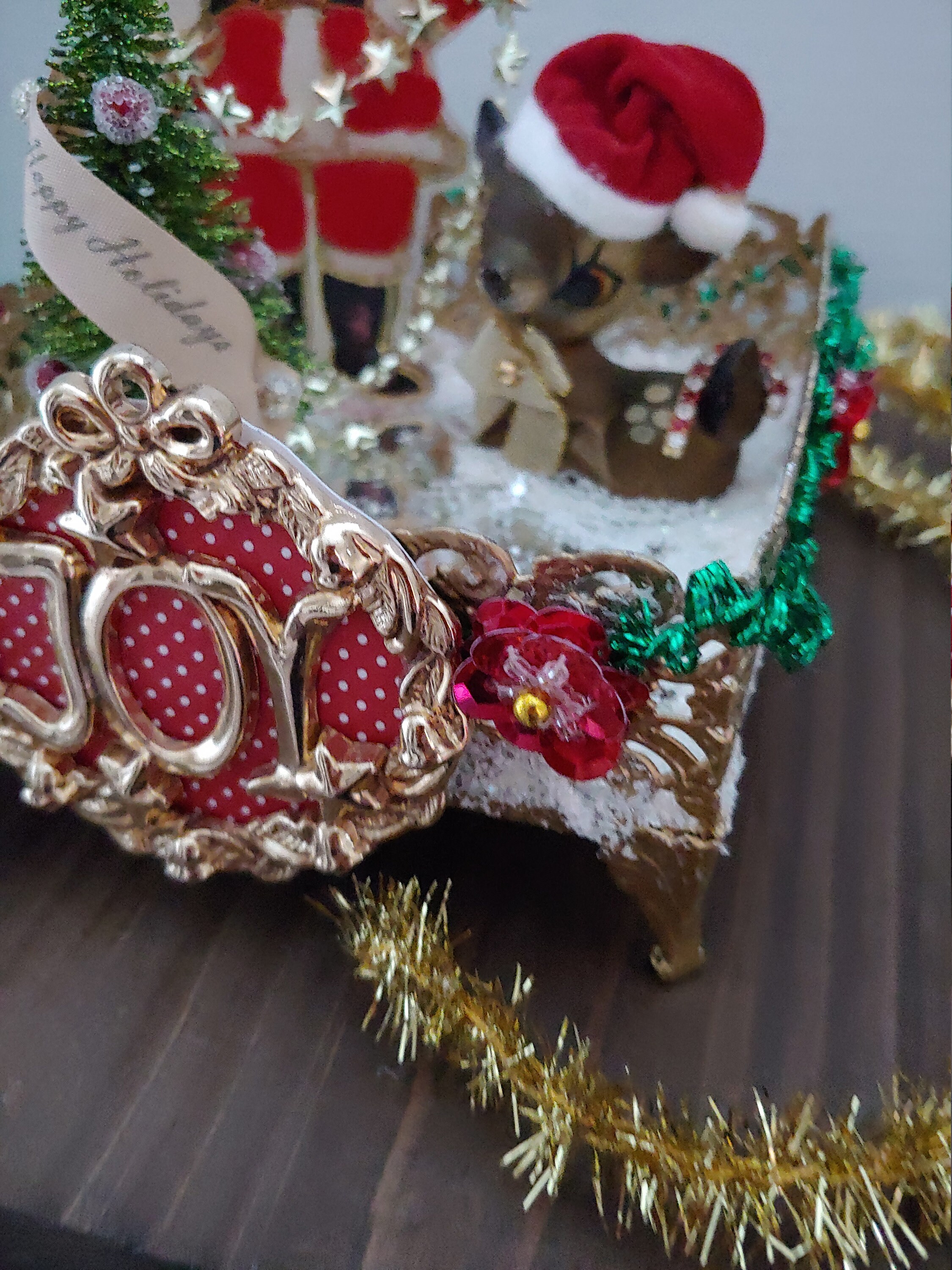 OOAK Christmas Holiday Décor Santa Deer Tree Vintage Elements - Etsy