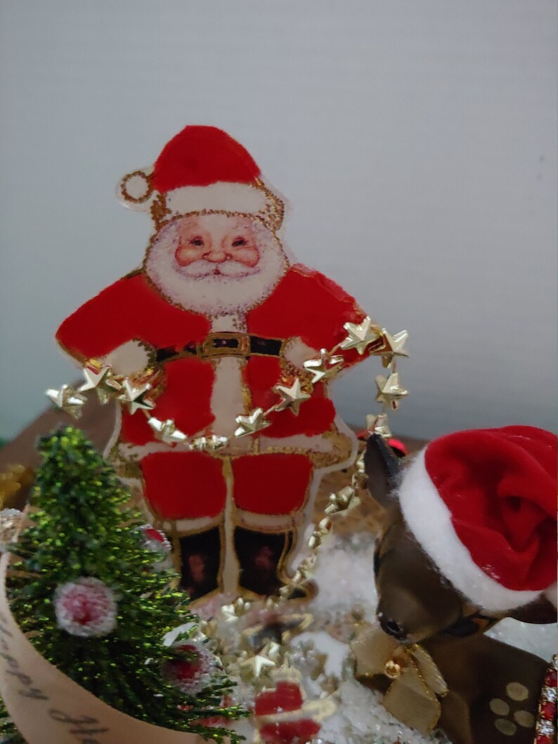 OOAK Christmas Holiday Décor Santa Deer Tree Vintage Elements - Etsy