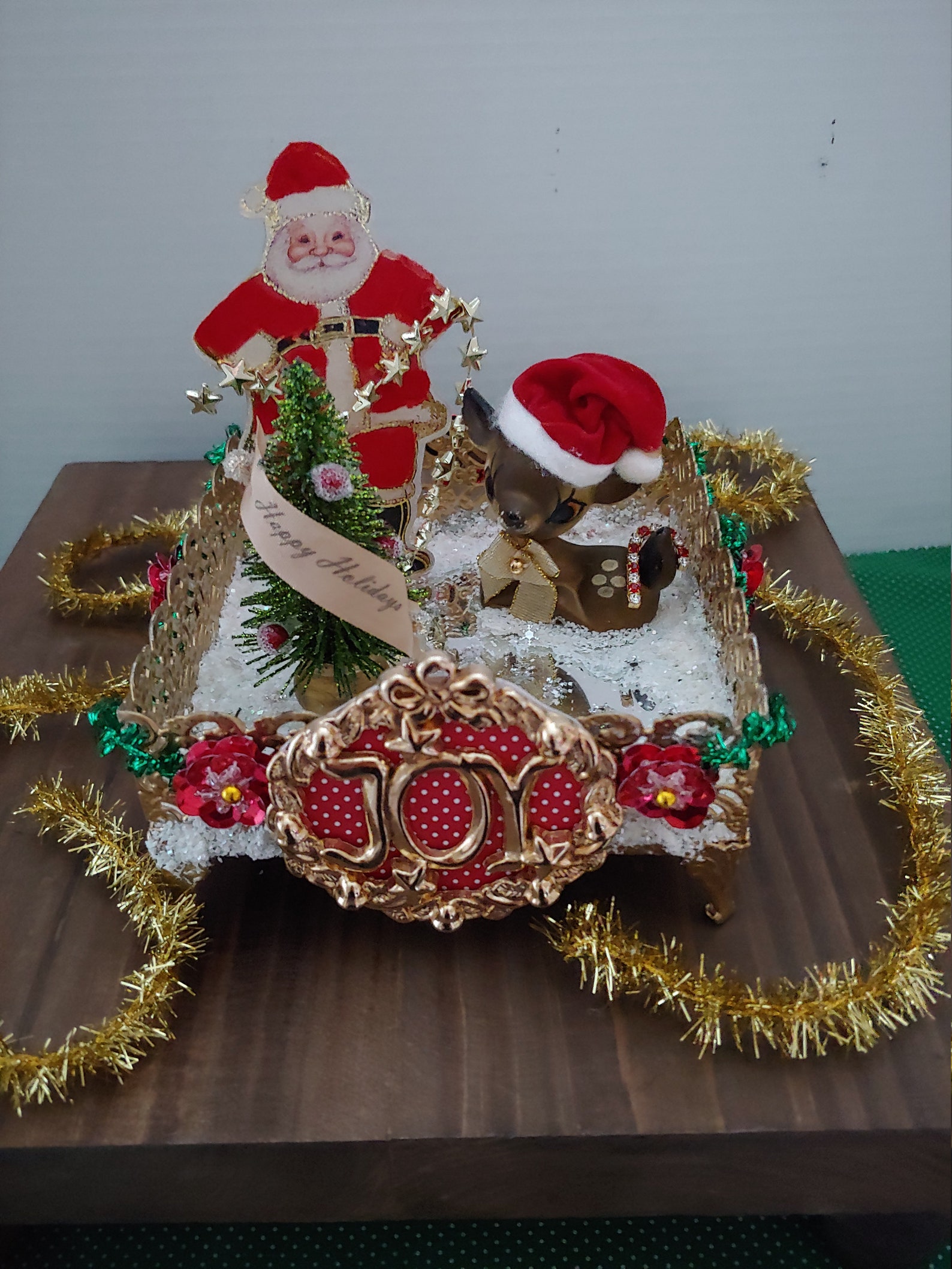 OOAK Christmas Holiday Décor Santa Deer Tree Vintage Elements - Etsy