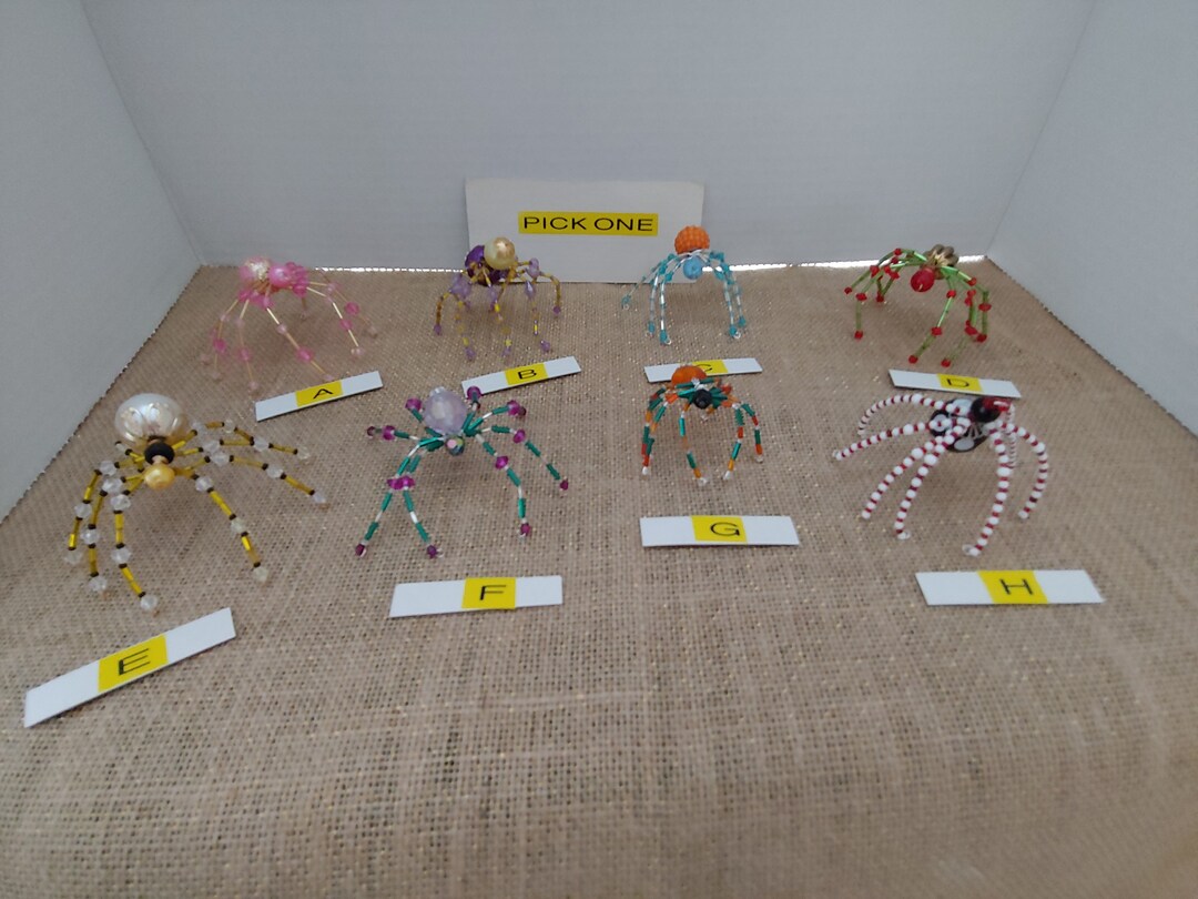 PICK 1 Handmade Beaded and Wire Spider Ornaments Each Different You ...