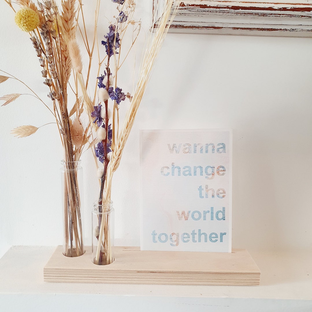 World Map Postcard - Wanna Change the World Together- Friendship Card ...