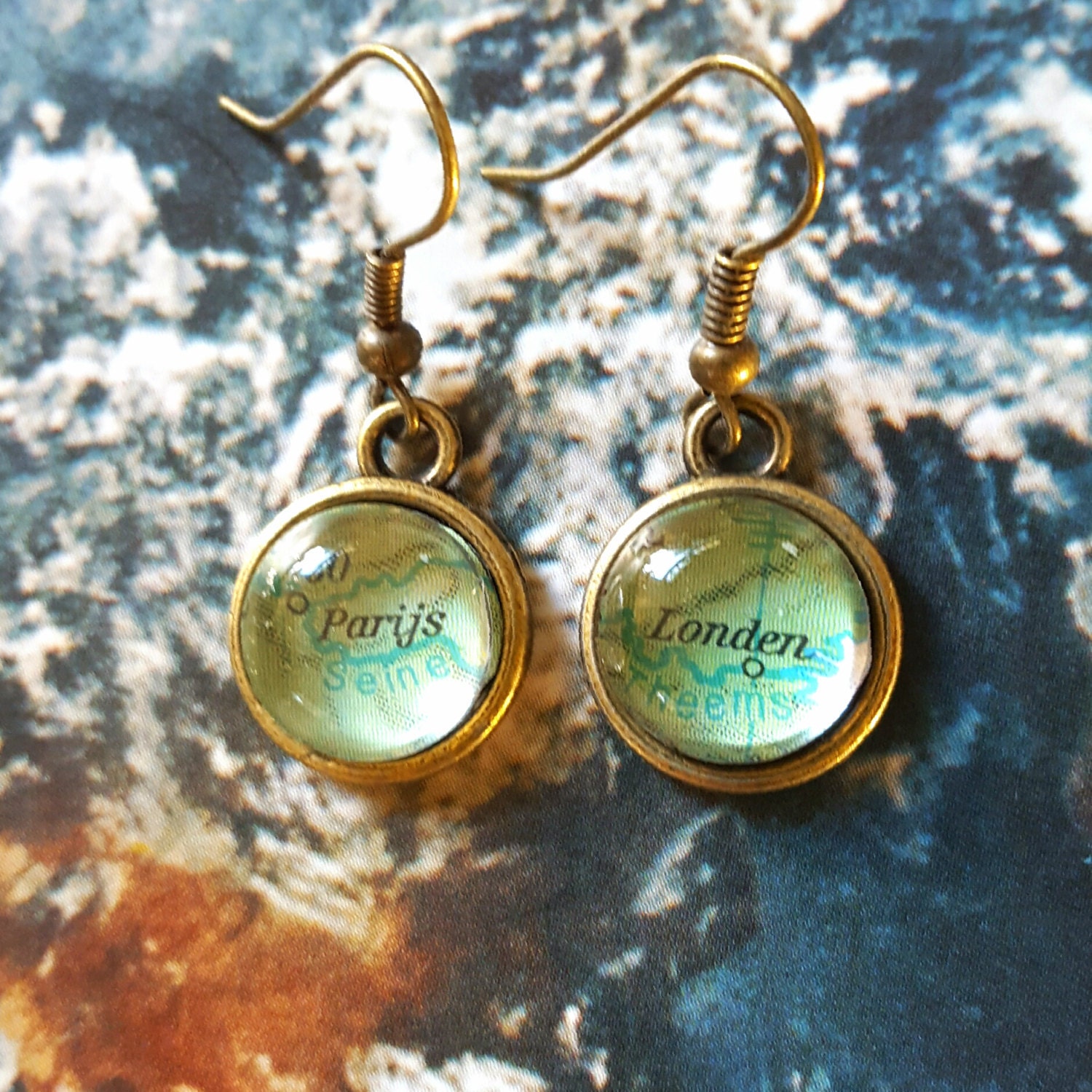 Custom Map Earrings Custom City Earrings Personalized - Etsy