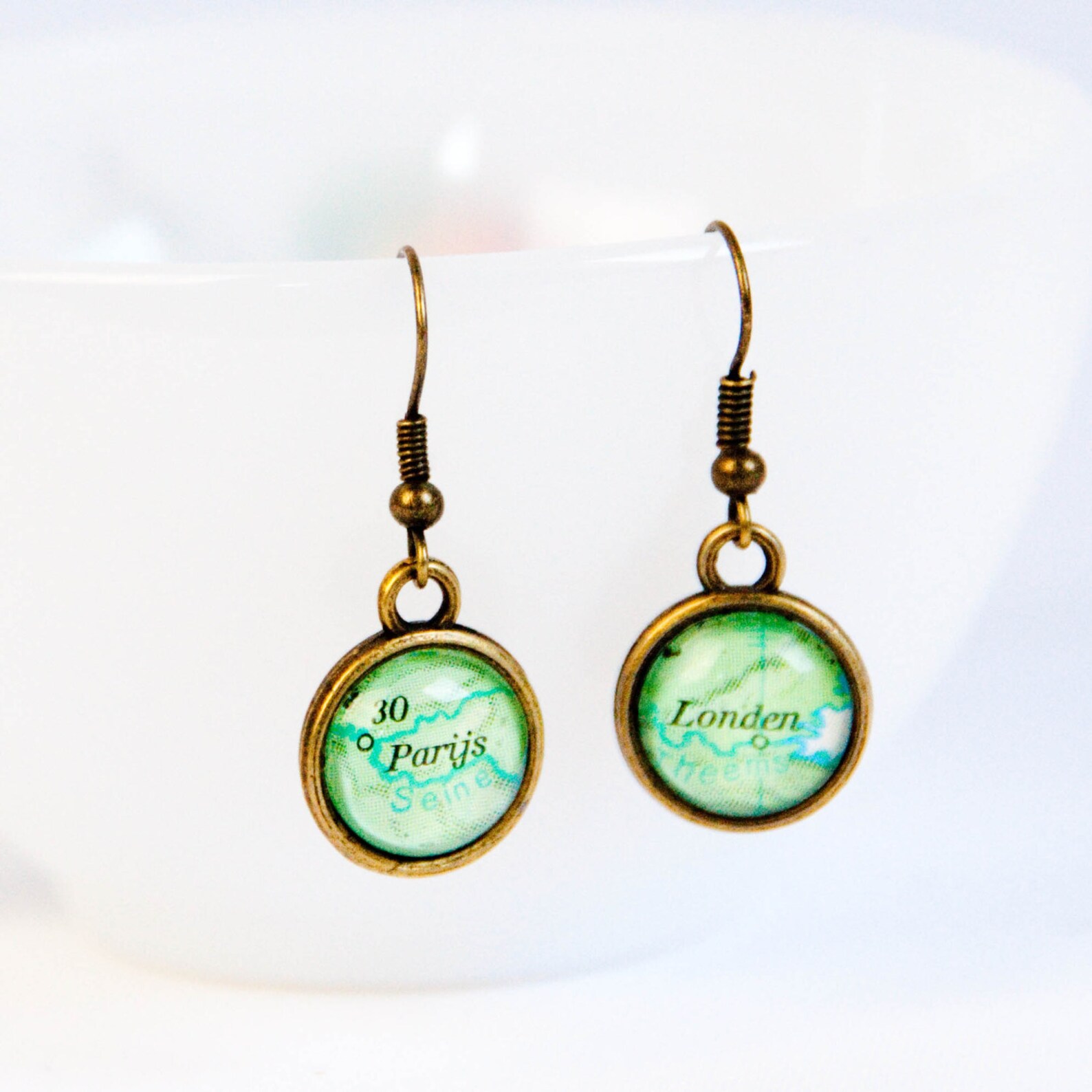 Custom Map Earrings Custom City Earrings Personalized - Etsy
