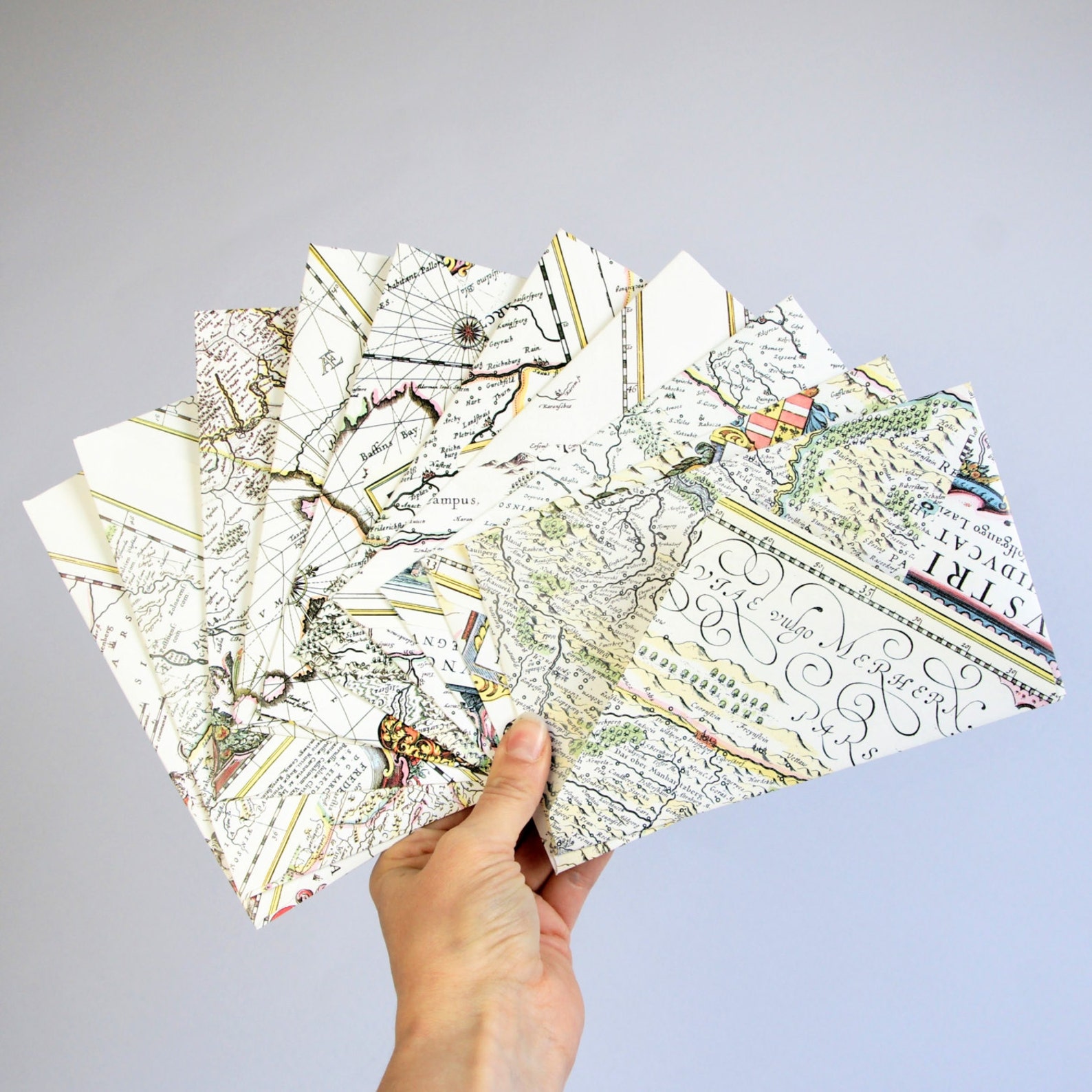 Set of 10 World Map Envelopes Wedding Invitation Greeting - Etsy