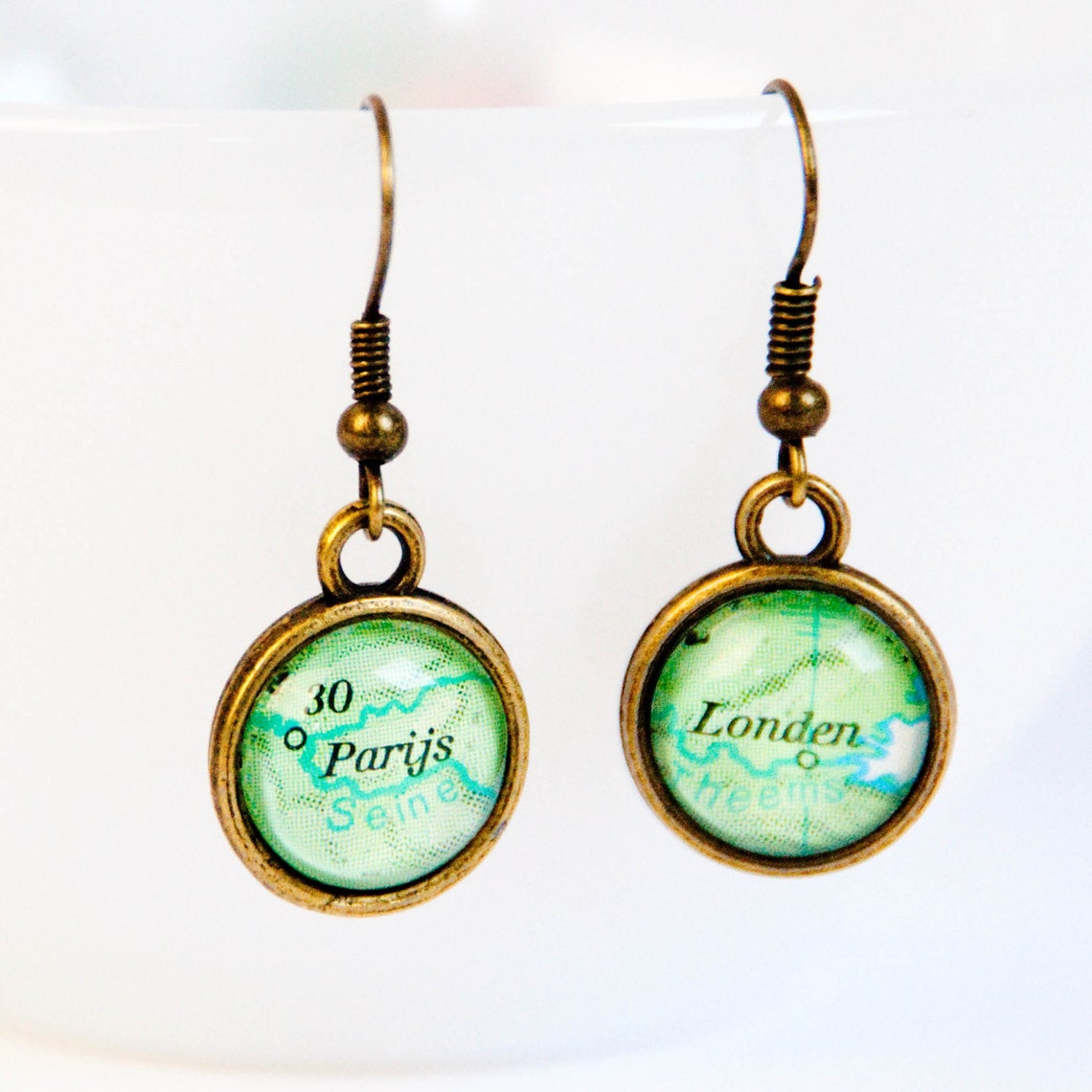 Custom Map Earrings Custom City Earrings Personalized - Etsy