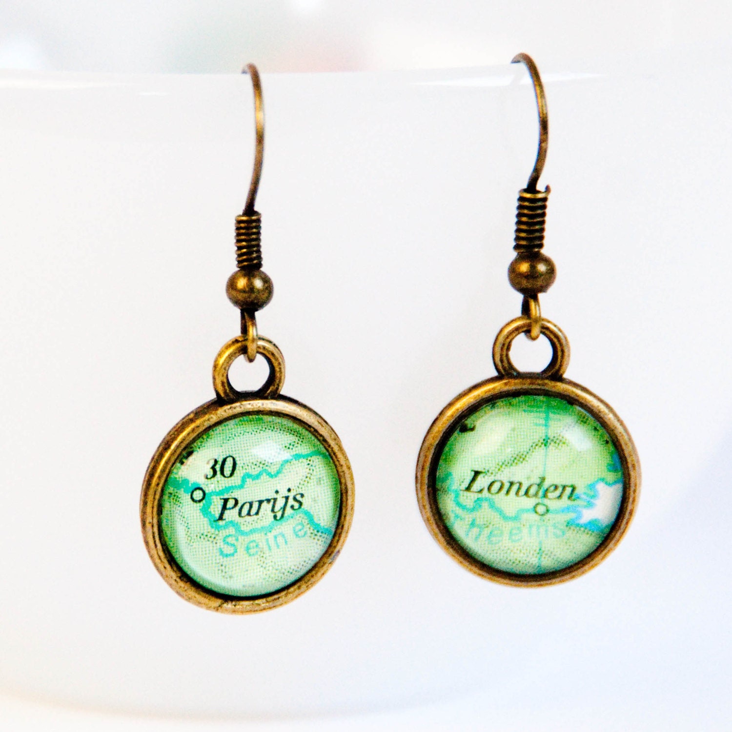 Custom Map Earrings Custom City Earrings Personalized - Etsy