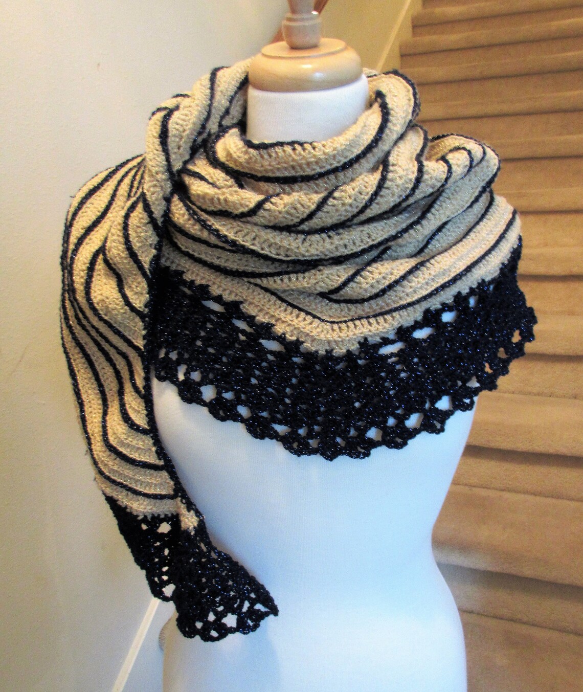 Crochet Shawl: Royal Lines Crochet Shawl - Etsy
