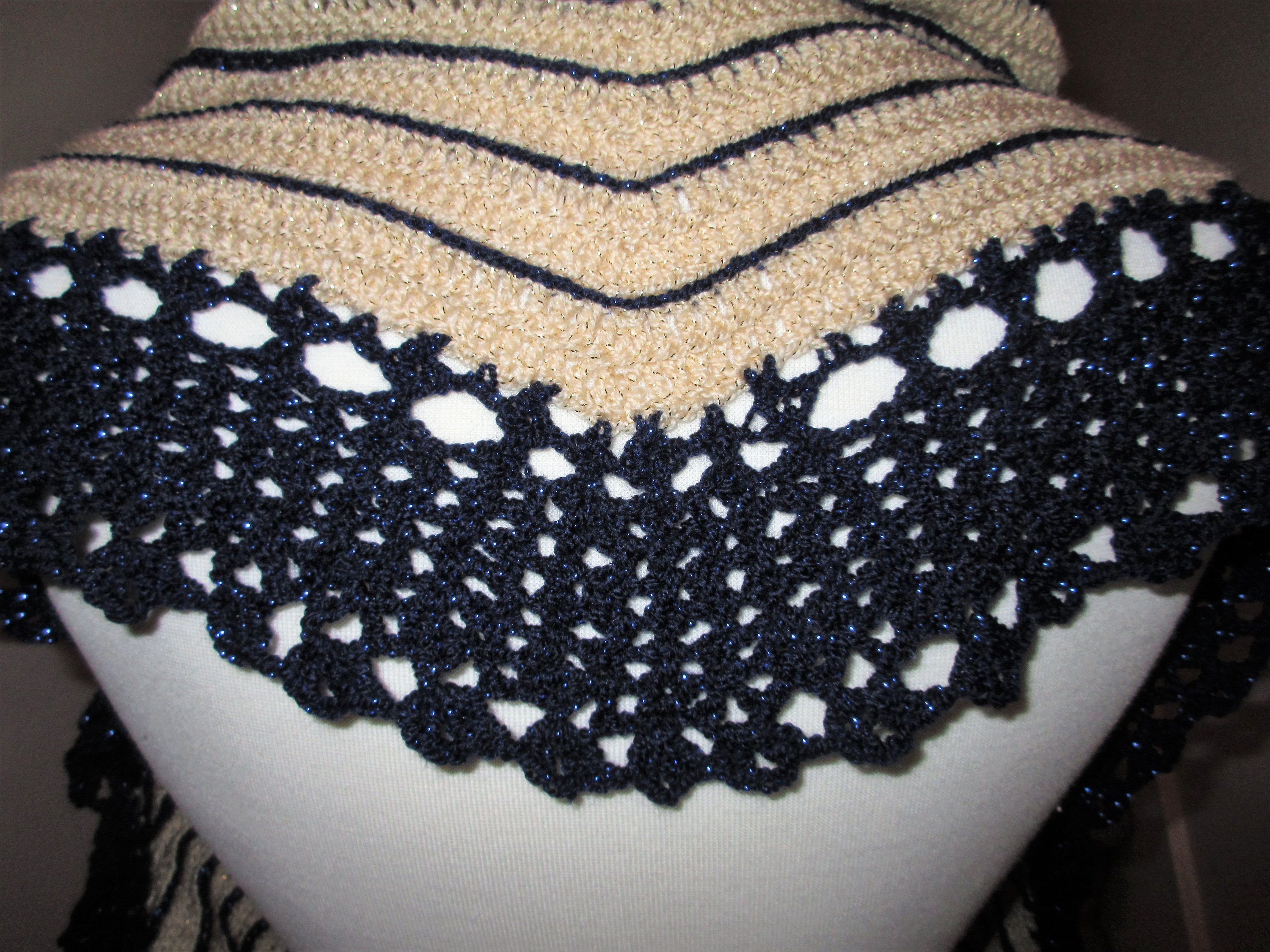 Crochet Shawl: Royal Lines Crochet Shawl - Etsy