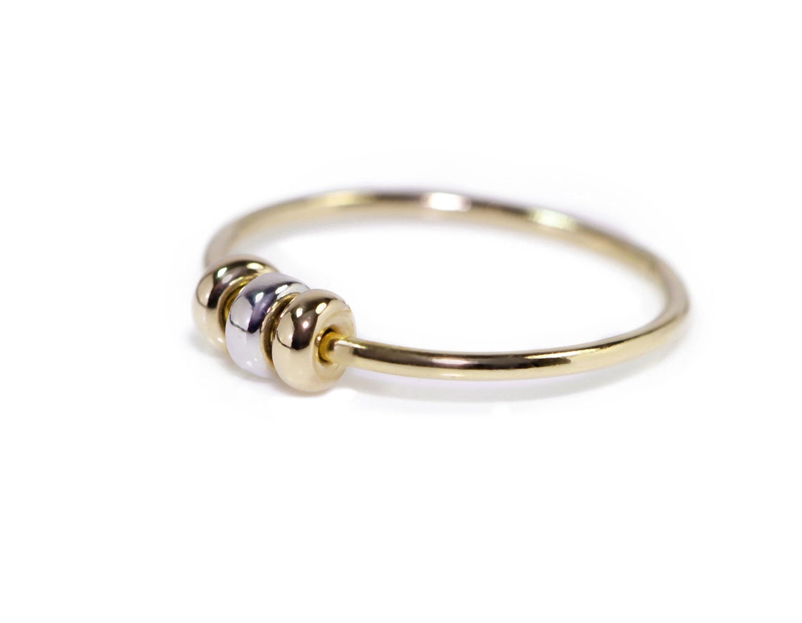 9ct Gold Fidget Ring Solid Gold Ring Spinner Rings Worry - Etsy UK