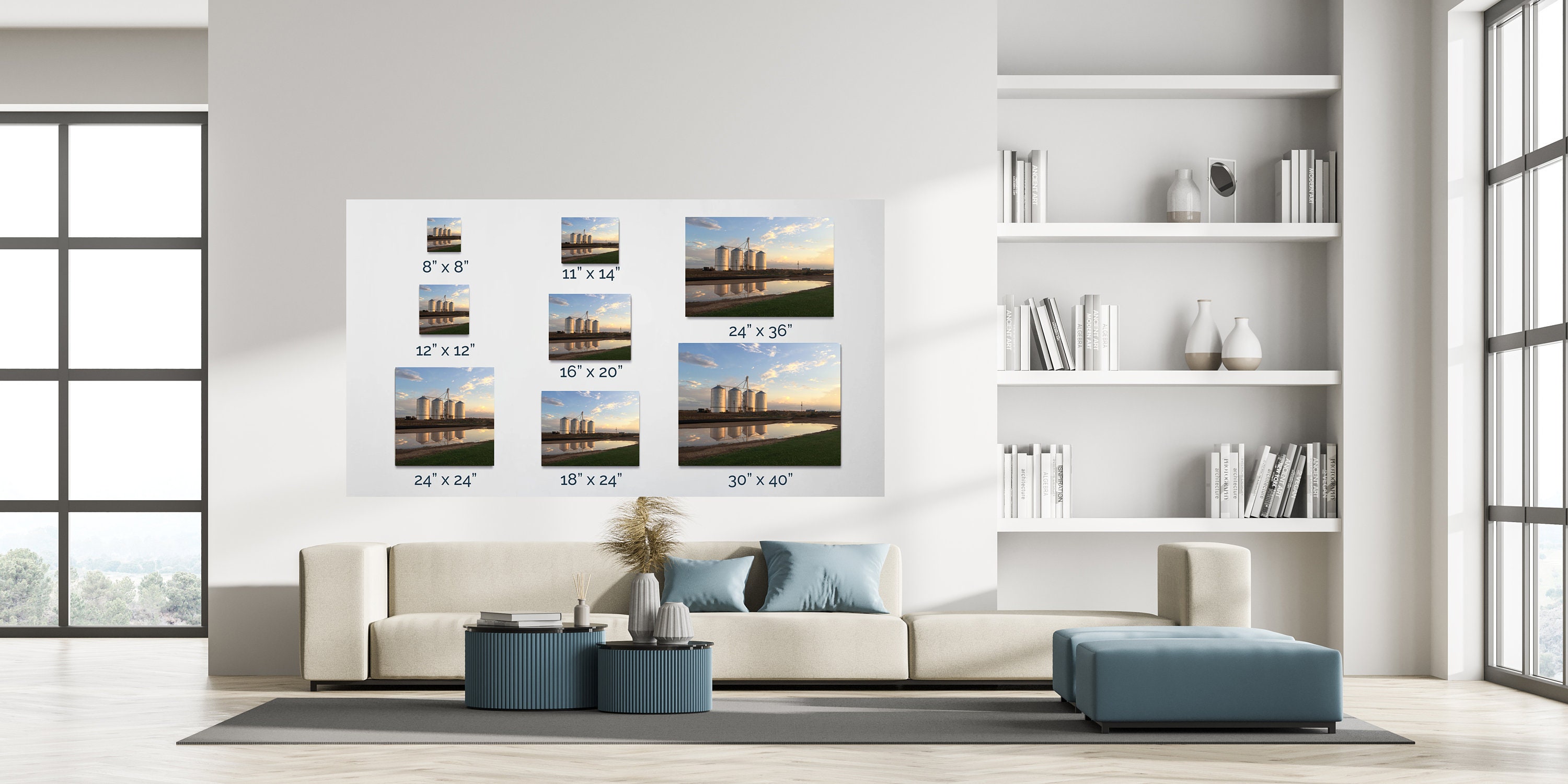 Silos Canvas Gilbert Arizona Sunset - Etsy
