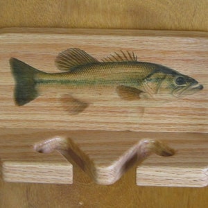 Oak Wall Mount Fishing Rod Rack - Etsy