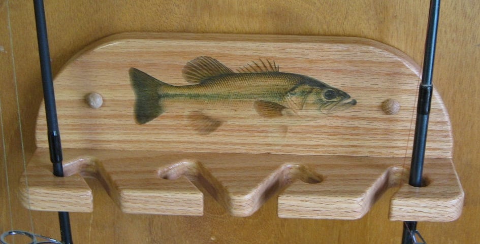 Oak Wall Mount Fishing Rod Rack | Etsy Canada