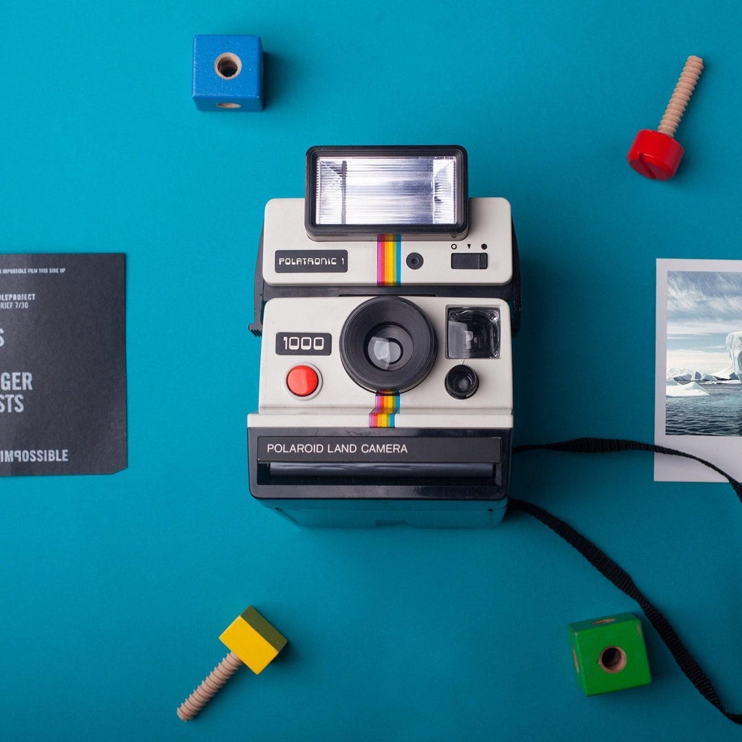 Vintage Polaroid Onestep Classic White Rainbow Stripe 1000 - Iconic ...