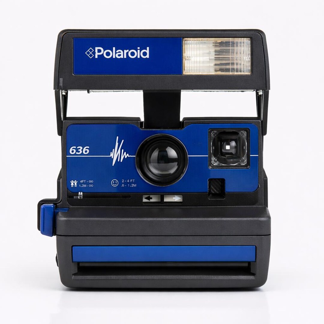 Custom Camera, Polaroid 600 Blue Pulse 636 Instant Camera, Vintage ...