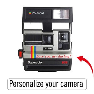 Custom Polaroid 635 Supercolor Instant Print Camera Silver Grey Rainbow ...