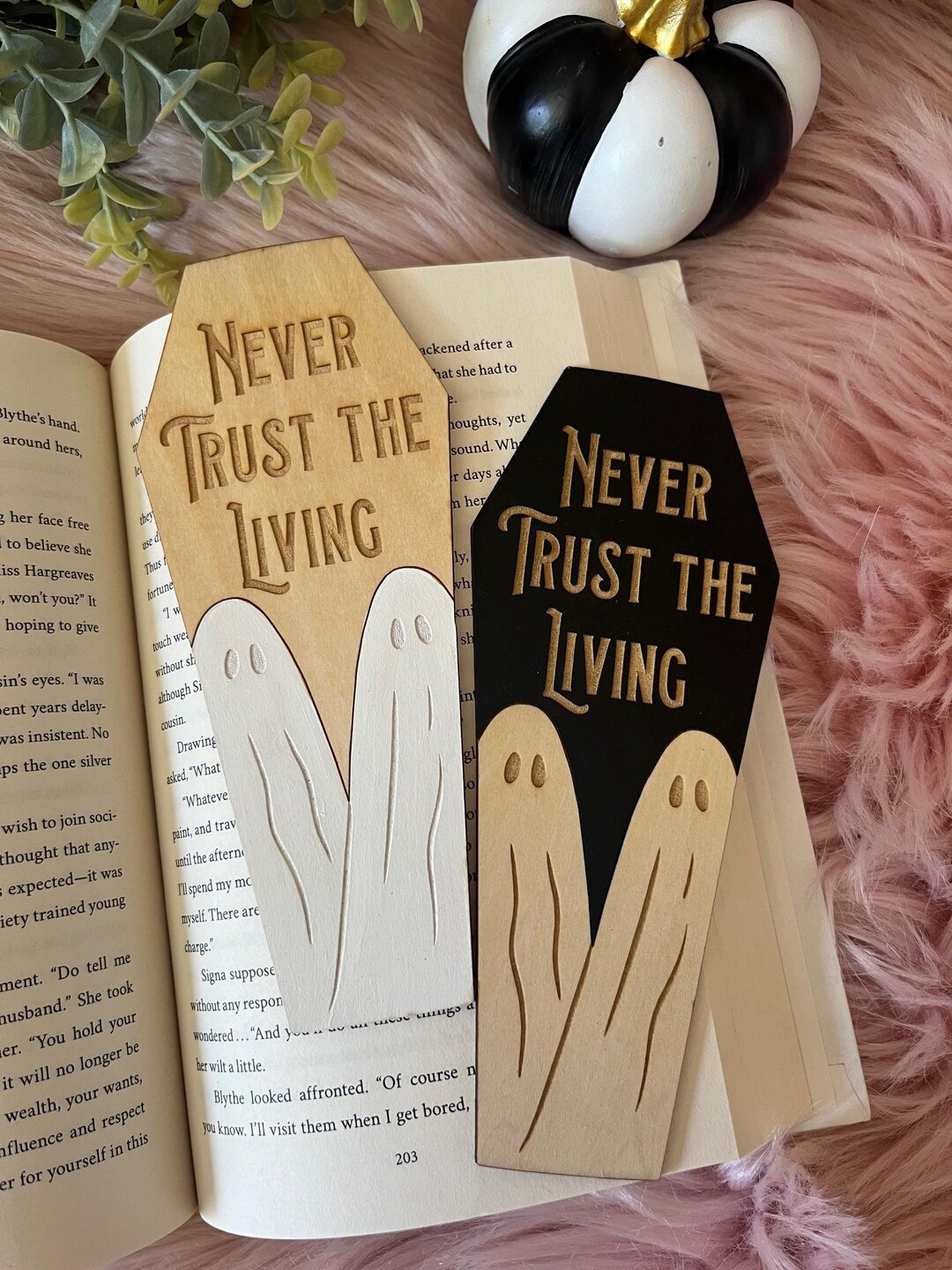 Never Trust the Living Bookmark | Spooky Halloween Bookmarks | Book ...