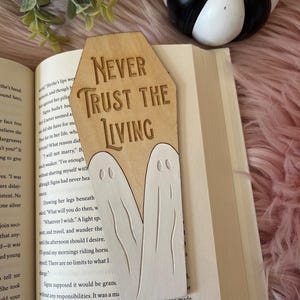 Never Trust the Living Bookmark | Spooky Halloween Bookmarks | Book ...