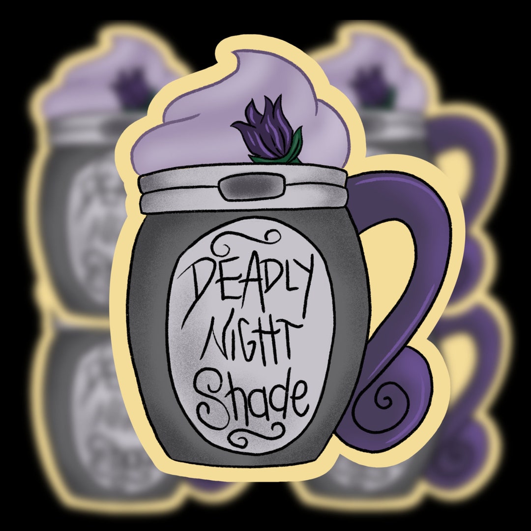 Deadly Nightshade Spooky Mug Vinyl Sticker Spooky Mug - Etsy