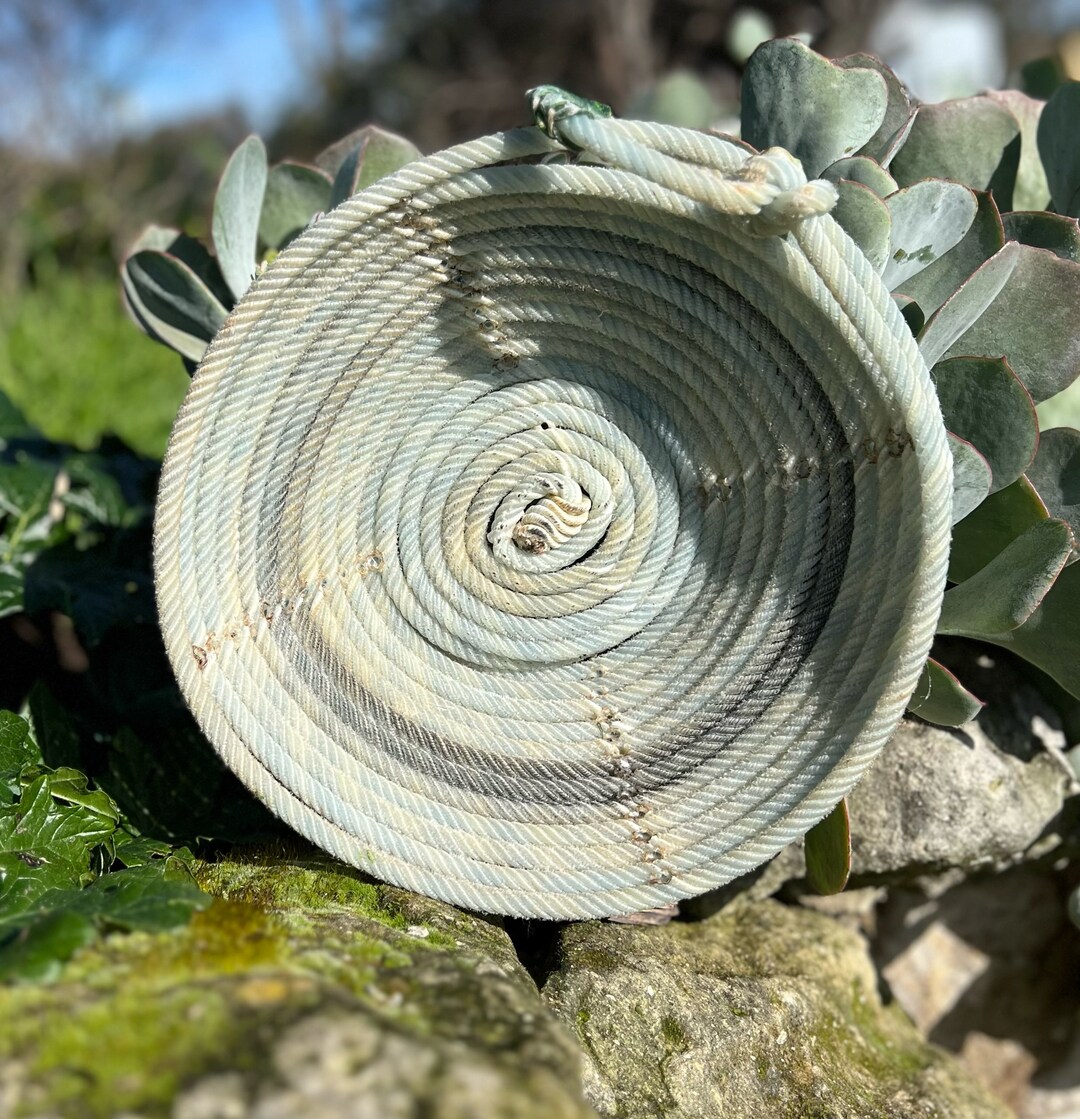 Western Rope Basket Rustic Cowboy Decor Ranch Style Gift Unique Home ...