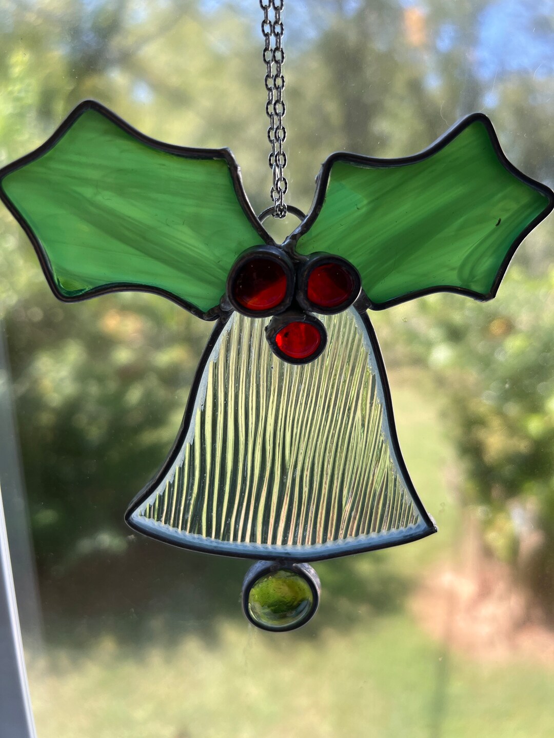 Christmas Bell Stained Glass Suncatcher/ornament - Etsy