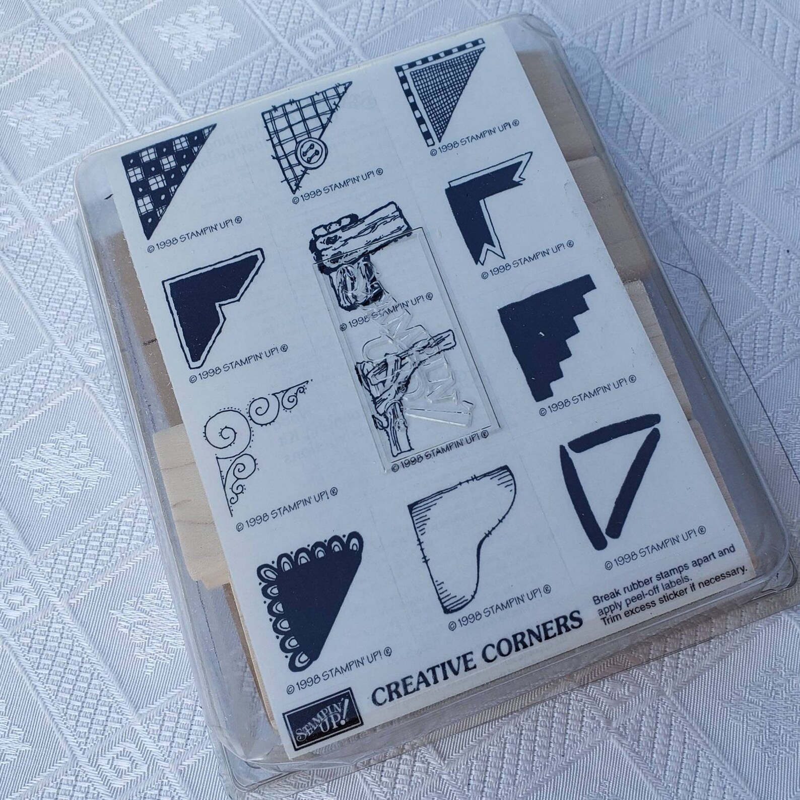 Stampin up CREATIVE CORNERS 1998 Wood Mounted Rubber Stamps - Etsy