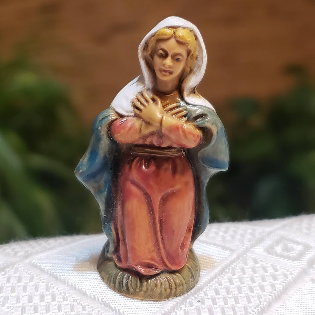 Miniature Small Virgin Mary, 1-7/8 Inch Figurine Polymer Plastic ...