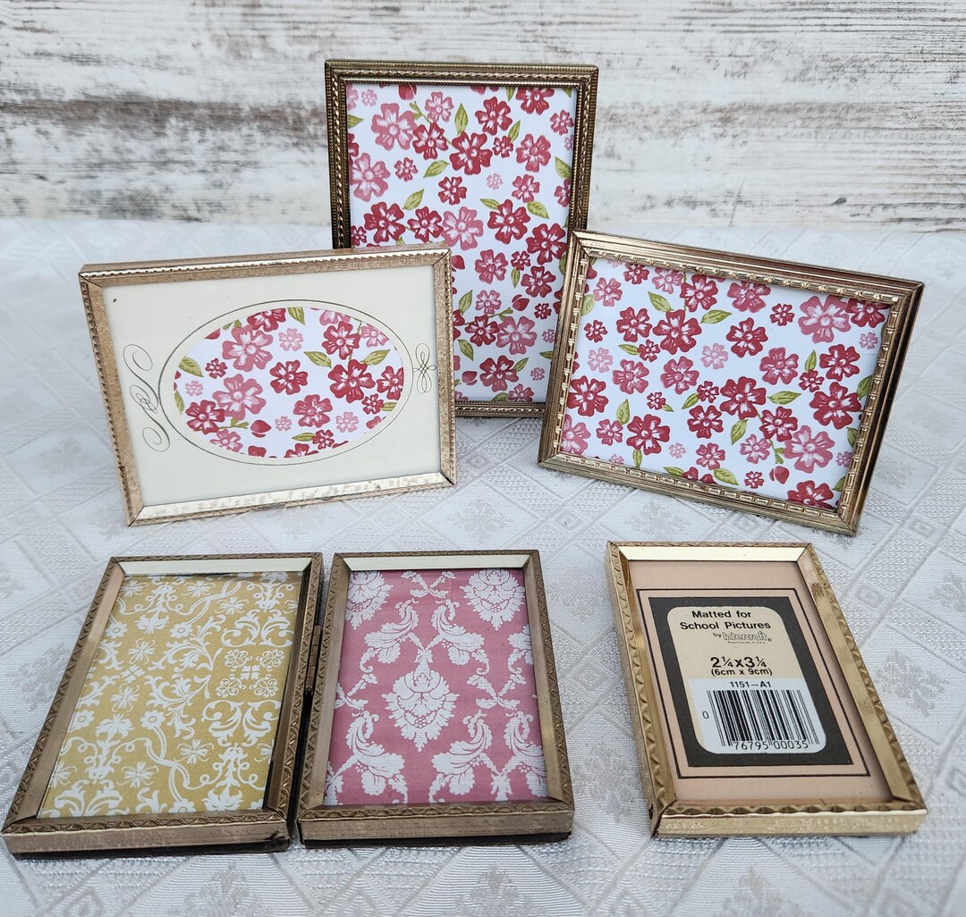 Gold Tone Photo Wallet Picture Frames With Glass, Photographs by ...