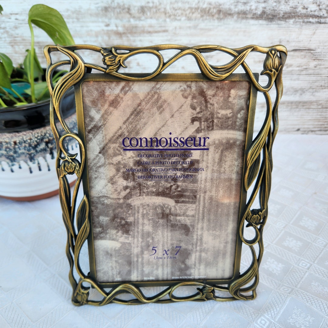 Ornate Metal Picture Frame With Glass, Bronze Tone by Connoisseur ...