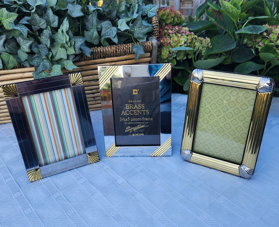 Three Silver and Gold Tone Picture Frames for 3.5x5 Inch Photographs ...