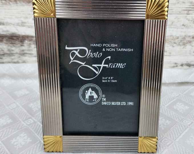 Silver and Gold Metal Picture Frame for 3x5 Inch Photos by Davco - Etsy