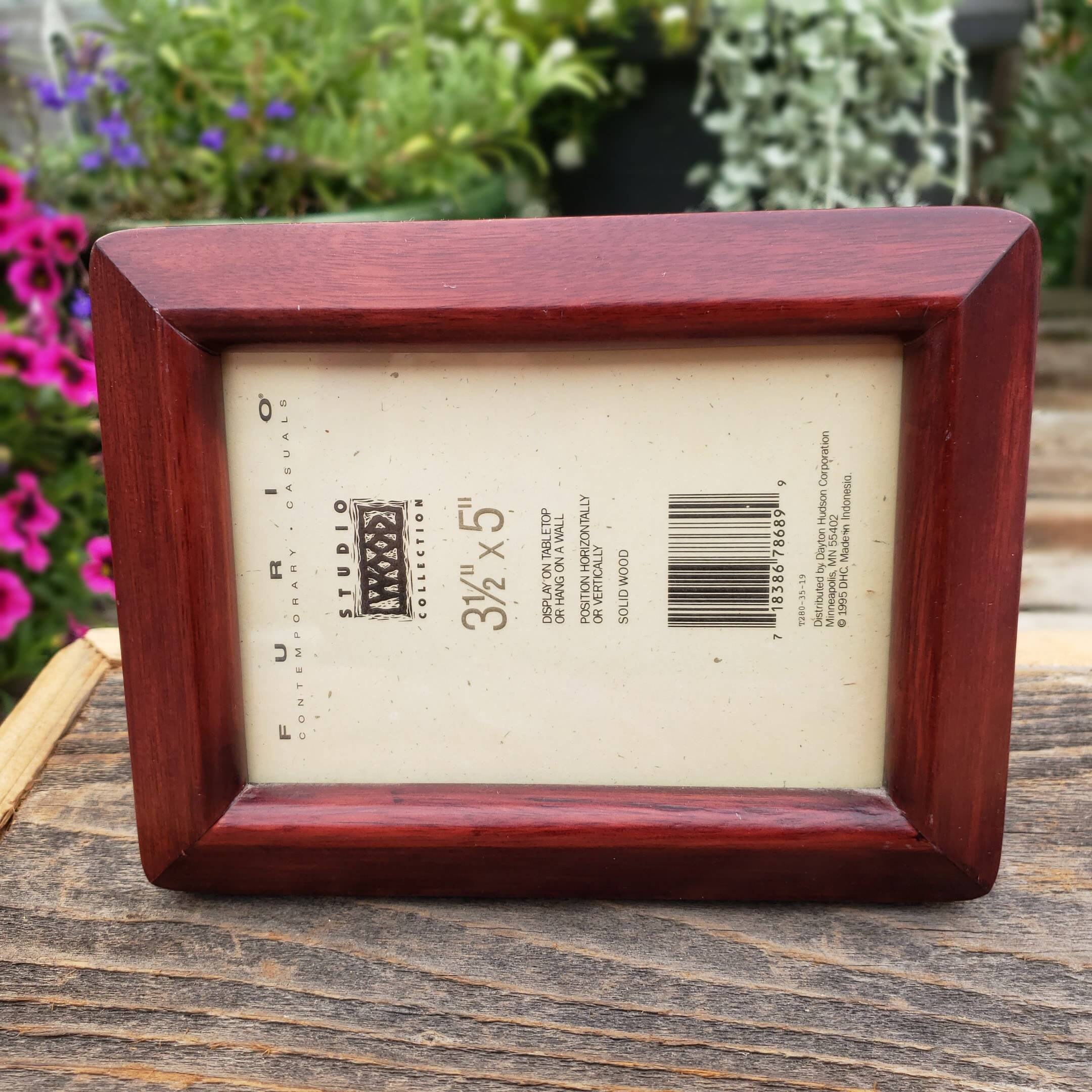 Ornate Picture Frame Cherry Burgundy Gold Accents Wood For 3 | Etsy