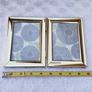 Gold Solid Brass Double Hinged Picture Frame With Glass for - Etsy