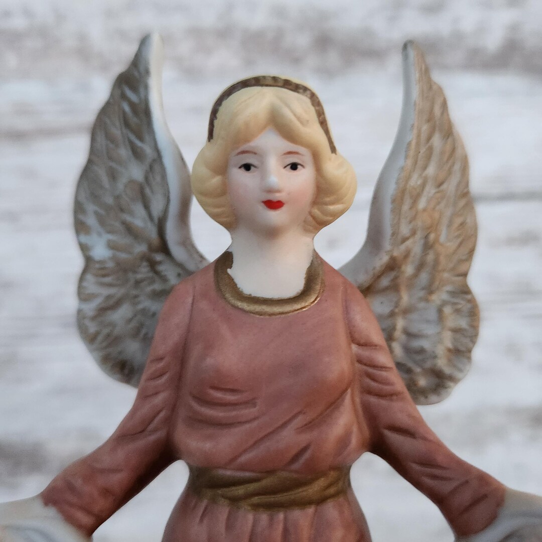 Angel With Gloria Banner Nativity Ceramic Figurine Replacement Piece ...