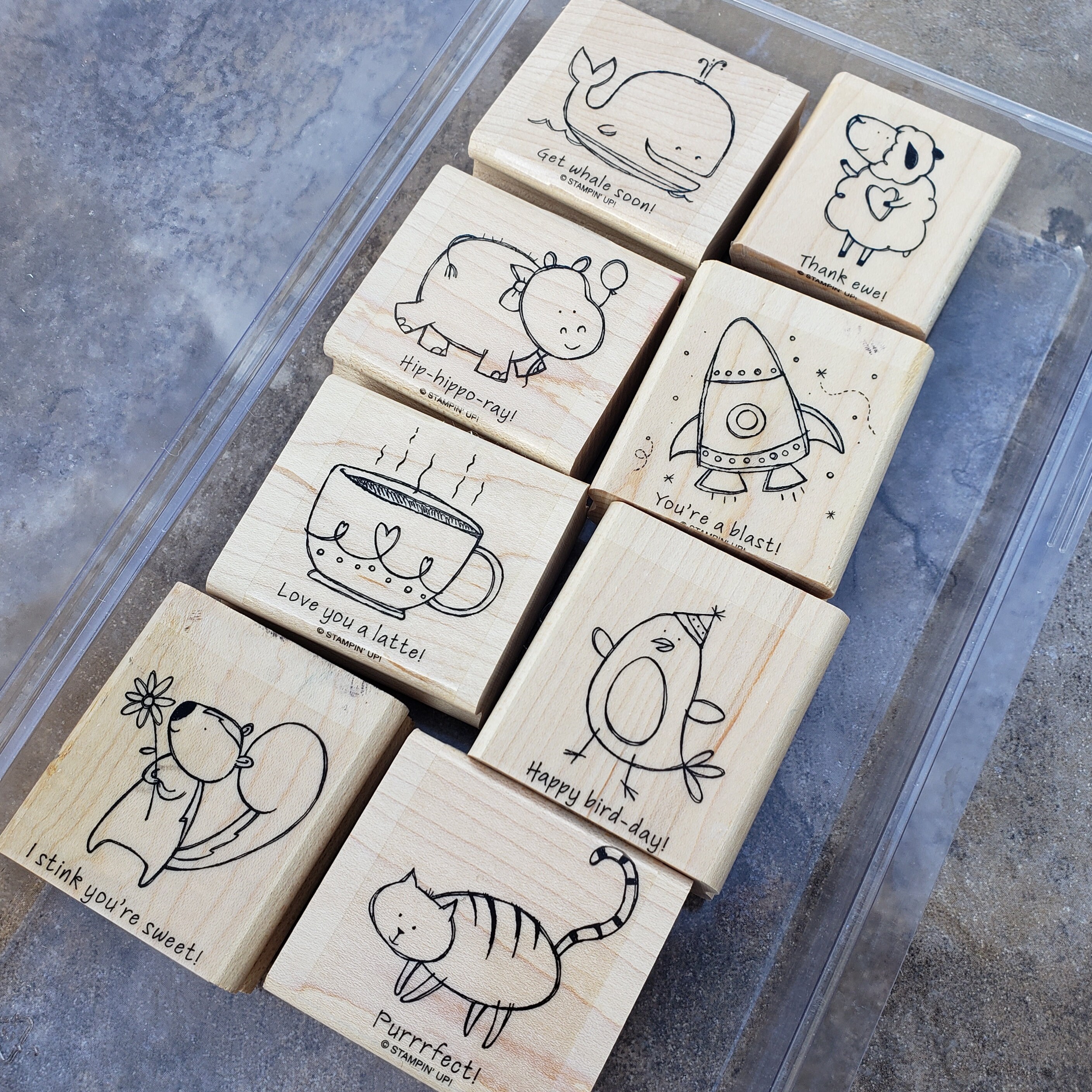 Stampin Up PUN FUN Phrases Sayings Animals Set of 8 Wood | Etsy