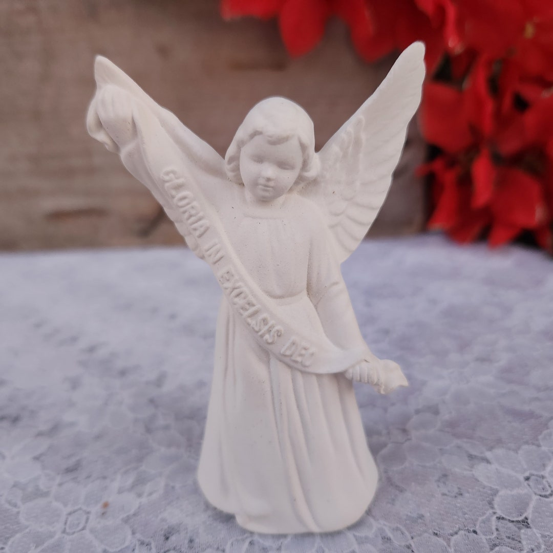 Unfinished Nativity Angel With Banner Figurine 4 Inch Nativity - Etsy