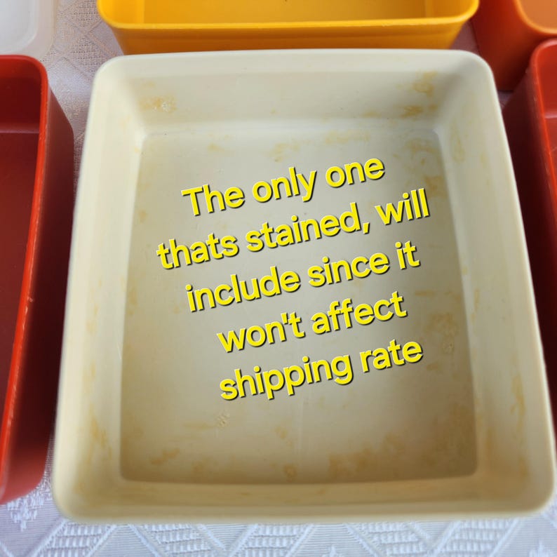 Vintage Tupperware Sandwich Containers With Five Lids, Golden Harvest ...