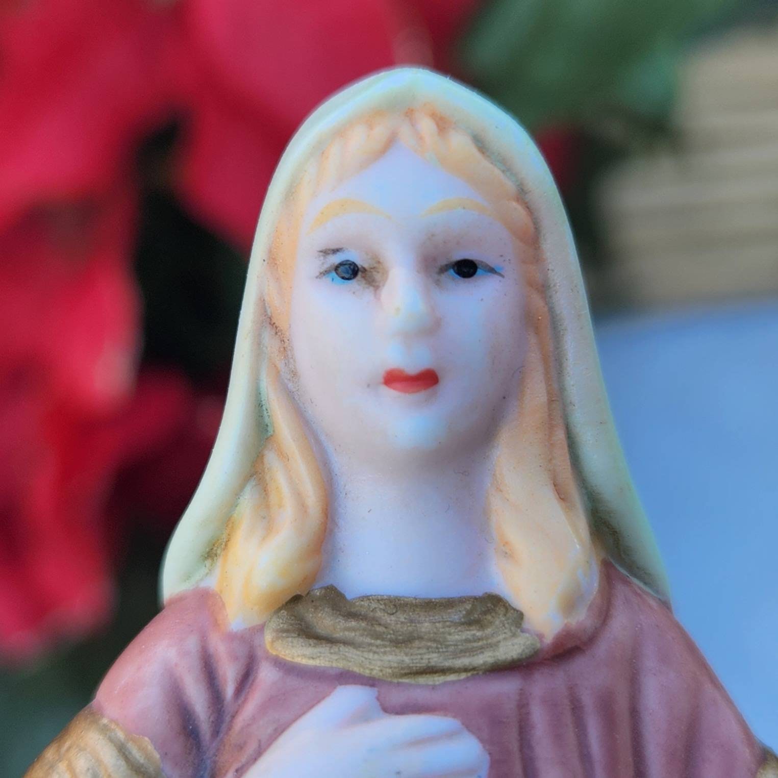 Small Virgin Mary 3.25 Inch Figurine Green Robe Nativity - Etsy