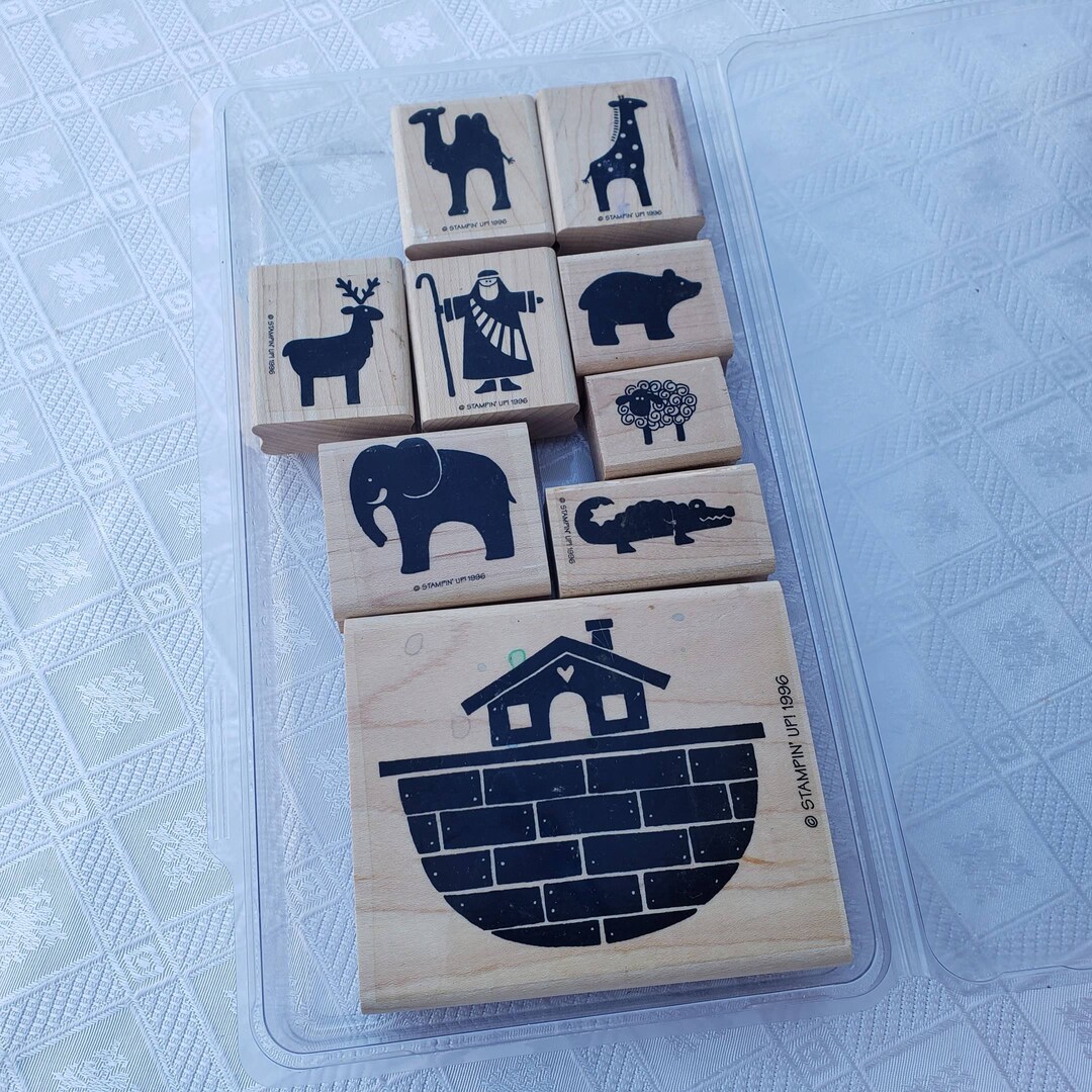 Stampin up NOAH'S ARK Stamp Set, Giraffe Elephant Camel Alligator Sheep ...