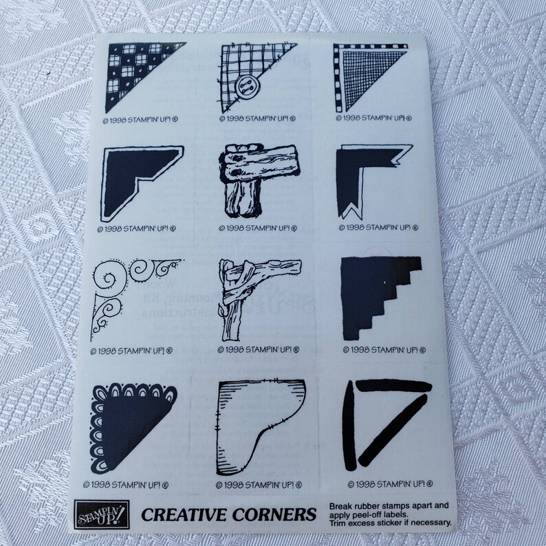 Stampin up CREATIVE CORNERS 1998 Wood Mounted Rubber Stamps - Etsy