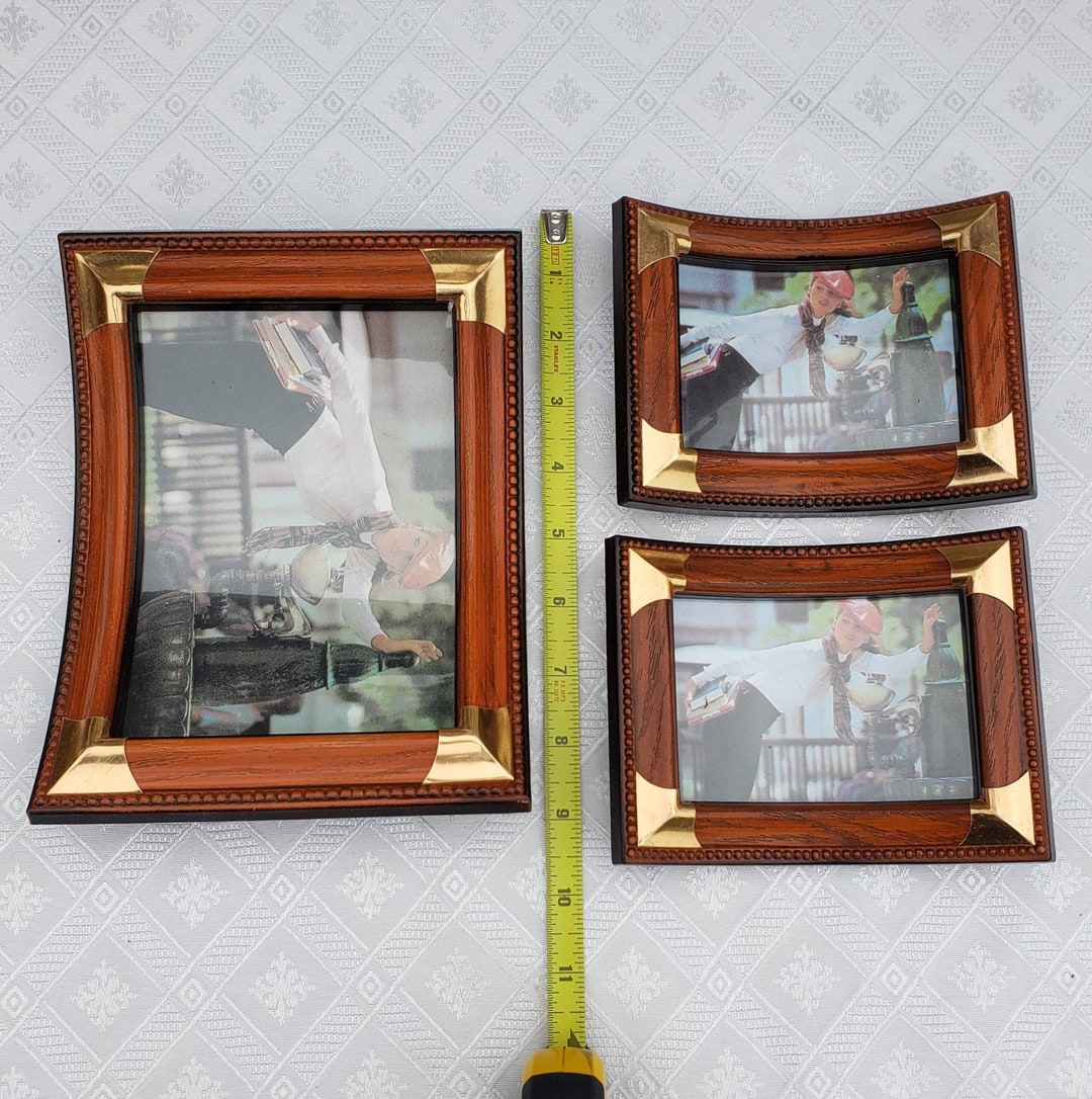 Curved Unique Plastic Picture Frames, Set of 3 for 5x7 and 3x4 Inch ...