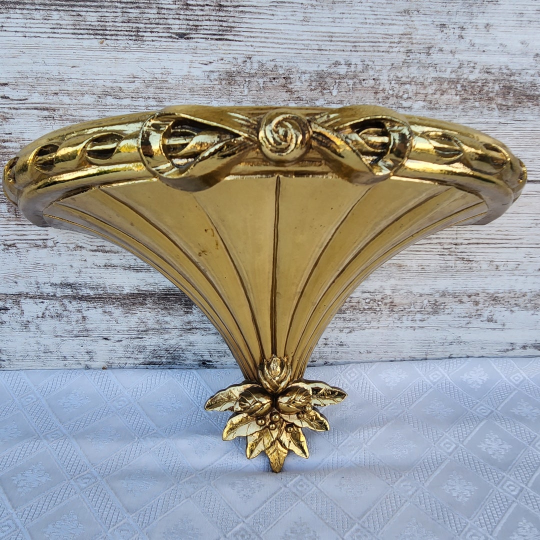 Gold Roman Shelf Wall Gallery Decor Hollywood Regency, 12 X 5.5 X 8 ...