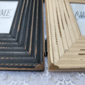 Unique Wooden Hinged Picture Frame, Black Burgundy Cream With Glass ...