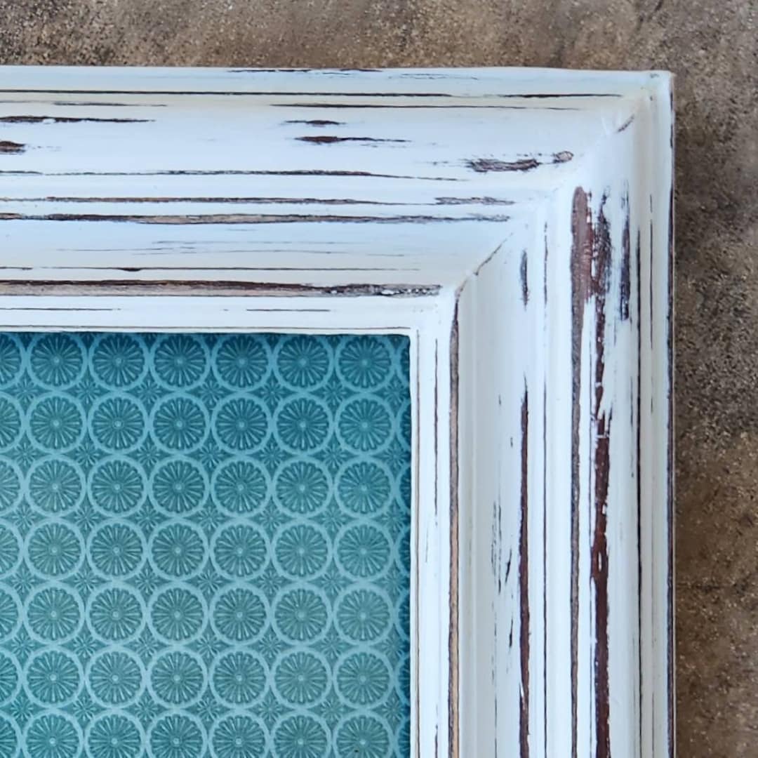 White Washed Vintage Wooden Frame Made in Mexico, Distressed Farmhouse ...
