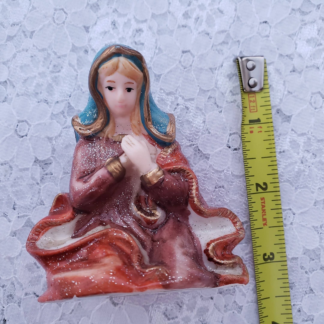 Virgin Mary, Nativity Figurine Replacement Piece, Resin, Glitter ...