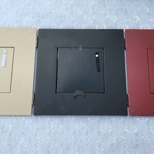 Unique Wooden Hinged Picture Frame, Black Burgundy Cream With Glass ...